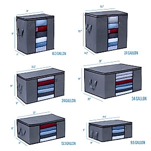 VENO 7 Packs Clothes Storage Bag Organizer, 4 Packs of Cloth Storage and 3 Packs of Tall Blanket Storage