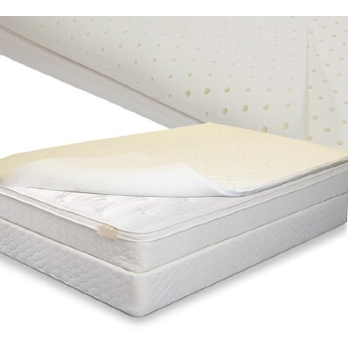 OrganicTextiles 100% Organic Latex Mattress Topper, King Size 2" Thick, Firm, Soft Bamboo Bed Topper Cover Included