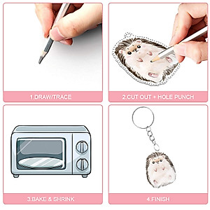 Warckon 149 Pieces Shrink Plastic Sheet Kit Include 24 PCS Shrinky Art Paper with 125 PCS Keychains Accessories for Kids Creative Craft