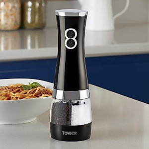 Tower Duo Electric Salt/Pepper Mill, Black