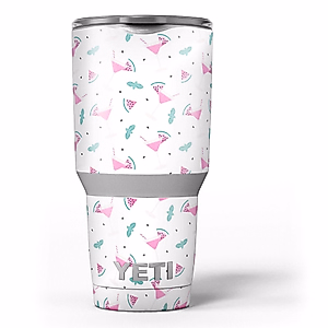 Design Skinz The Pink and Teal Watermenlon Cocktail - Skin Decal Vinyl Wrap Kit Compatible with The Yeti Rambler Cooler Tumbler Cups