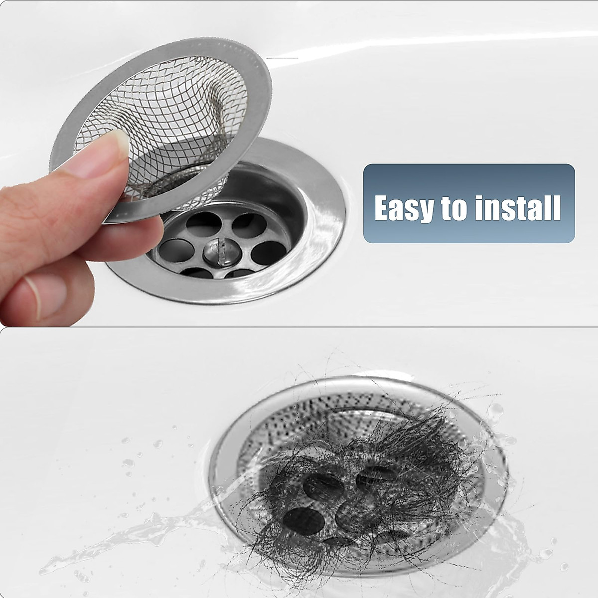 BokWin 4PCS 2.75 inch Top / 1 inch Stainless Steel Mesh Sink Strainer Slop Basket Filter Trap for Kitchen Drain Basket