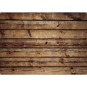 Peryiter Wood Backdrop Wood Wall Background Wooden Rustic Backdrop Durable Polyester Fabric Photography Backdrop Supplies for Party, Wedding Baby Photoshoot (Brown,8 x 6ft)