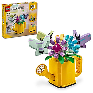 LEGO Creator 3 in 1 Flowers in Watering Can Building Toy Set - Fun, Creative Activity for Kids, Girls and Boys, Ages 8+ - Options to Build Rain Boots or Birds - 31149