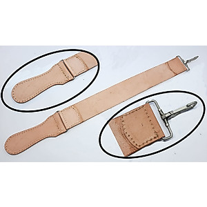 Qureshi Knifes Damascus Steel Straight Razor fixed Blade Camel Bone with Leather Sheath Belt Loop. STR-24001