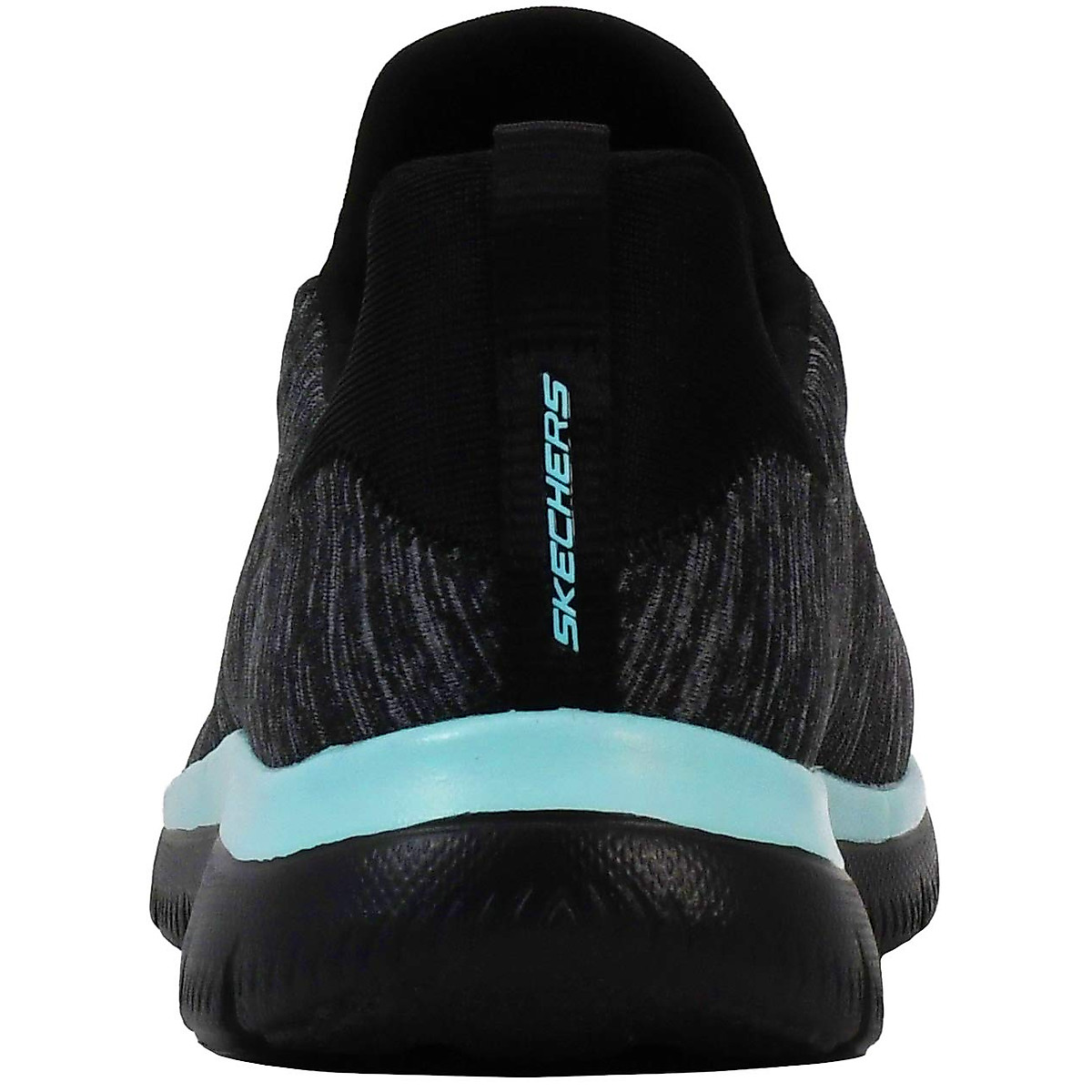Skechers Women's Summits-Quick Getaway Black/Aqua Sneaker 8.5 W US