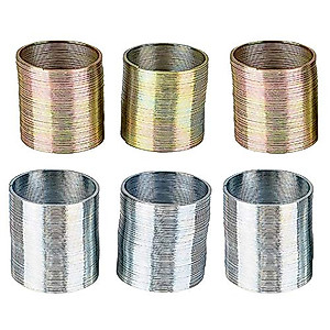 The Dreidel Company Metal Coil Spring, Goody Bag Fillers, Party Favor for Kids, Variety of 1" (25.4mm) Individually Wrapped (6-Pack)