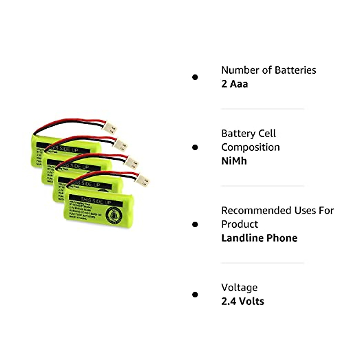Kruta BT183342 BT283342 BT166342 BT266342 BT162342 BT262342 Battery Compatible with VTech CS6114 CS6419 CS6719 AT&T EL52300 CL80112 VTech CS6719-2 Cordless Handsets (Pack of 4)
