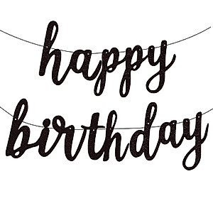 Fecedy Black Happy Birthday Alphabet Banner for Birthday Party Decorations