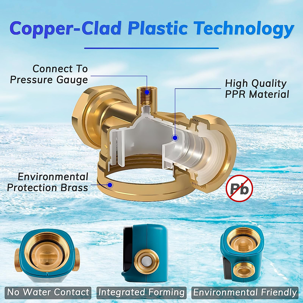 BriskSpring Self-Cleaning Spin Down Sediment Water Filter, Automatic Rotating Scraper Filter Screen, 40 Micron Reusable Whole House Water Filter System, 1" MNPT + 3/4" FNPT, Water Pressure Gauge
