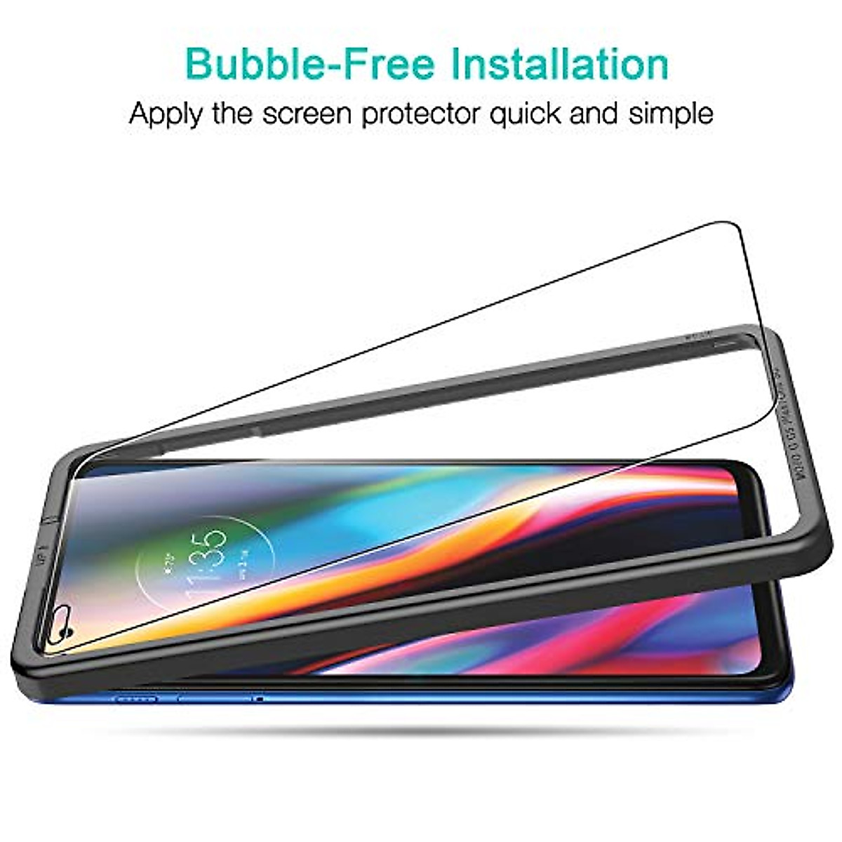 LK 3 Pack Screen Protector Compatible for Motorola Moto G 5G Plus/Moto One 5G/Moto One 5G UW Tempered Glass 9H Hardness, Case Friendly