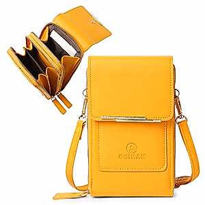 OCINAK Crossbody Cell Phone Purse, Shoulder Bag, Lightweight Mini Cell Phone Purse, Crossbody Phone Bags for Women (YELLOW)