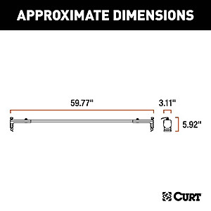 CURT 18122 Black Steel Quick-Release Roof Rack Crossbars, Fits Select Jeep Wrangler JL, Gladiator