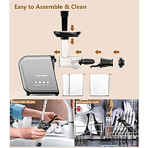 Cold Pressed Juicer Machine For Fruit and Vegetable, Coffee Grinder Machine, Slow Masticating Juicer Electric Coffee Bean Grinder from Espresso to Cold Brew, Easy to Clean Juice Extractor,Quiet Motor