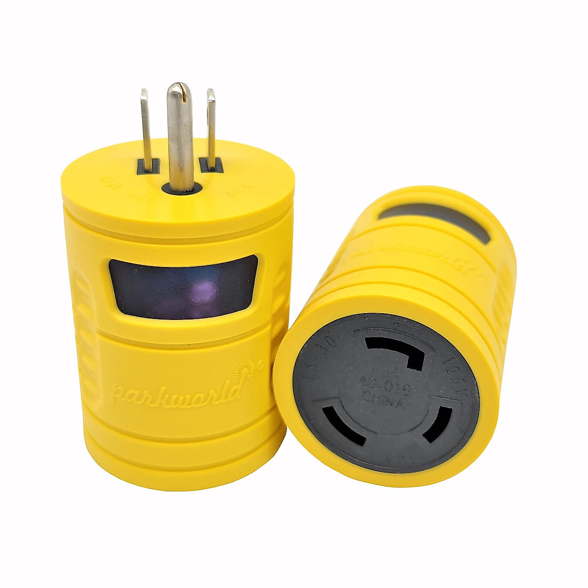 Parkworld 691753 Household Regular 15A Plug 5-15P to L5-30R Generator 3-Prong 30 AMP Locking Female Adapter