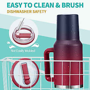 BENZZO 40 OZ Tumbler with Lid and Straw - Leak Proof Travel Cup for Cold-34h & Hot-10h Metal Vacuum 40oz Insulated Tumblers Fits in Car Cupholder,Travel Coffee Mug for Home Work Sports