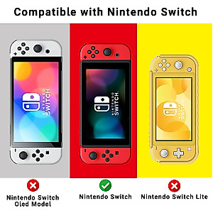 Innoc Switch Case Dockable Case for Nintendo Switch with Screen Protector and Thumb Caps, Ergonomic TPU Grip Ultra-Thin Protective Case for Nintendo Switch (Green)