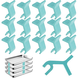 Baking Sheet Stacking Clips, Cookie Baking Sheet Stacker, Space-Saving Sheet Pan Stacking Clips, Reusable Trays Stacking Holder, Universal Layered Baking Tray Stackers for Freeze Dryer Trays (20pcs)