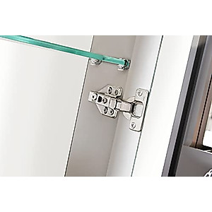 Liviza 40in. W x 30 in. H LED Rectangular Aluminum Alloy Recessed or Surface Mount Medicine Cabinet with Mirror, Lighted Medicine Cabinets for Bathroom W/Storage Shelves, Dimmable Light