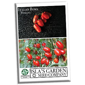"Italian Roma" Tomato Seeds for Planting, 25+ Heirloom Seeds Per Packet, (Isla's Garden Seeds), Non GMO Seeds, Botanical Name: Solanum lycopersicum, Great Home Garden Gift
