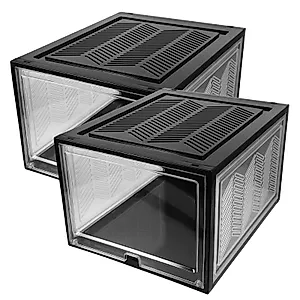 Alipis 2pcs Boxes Foldable Shoe Box Shoe Storage Case Shoe Storage Boxes Shoe Rack for Closet Shoes Boxes Shoe Rack Organizer Sneaker Storage Organizer for Cabinets Shoe Boxes for Home