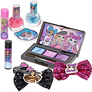 L.O.L Surprise! Townley Girl Backpack Cosmetic Makeup Set with Flip-up Mirror includes Lip Gloss, Nail Polish, Hair Bow & more for Kid Tweens Girls, Ages 3+ perfect for Parties, Sleepovers & Makeovers