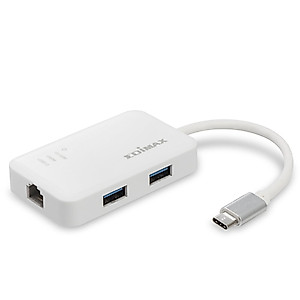 Edimax USB-C USB Hub with 3X USB 3.0 Ports and Gigabit Ethernet LAN Adapter, USB to RJ45 1000Mbps Network LAN Converter, Plug and Play, Windows, MacBook Pro/Air, iPad Pro and More, EU-4308