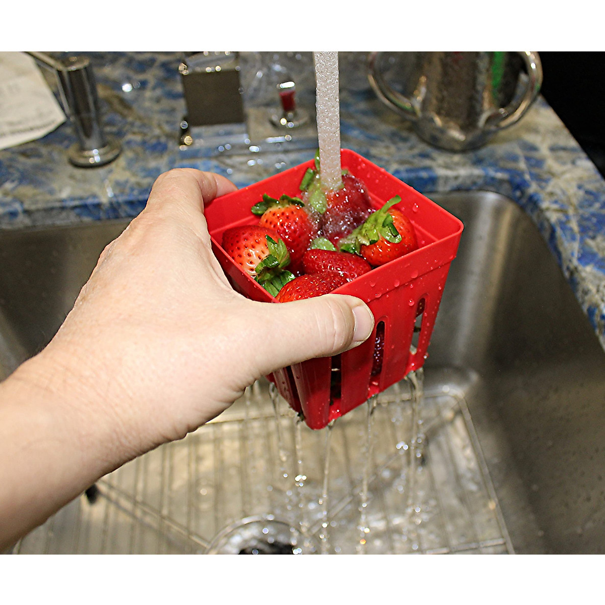 Fruit and Vegetable Saver Storage Basket Strawberries Blueberries - Promotes Airflow and Prevents Spoilage Produce Storage Container with Lid BPA-FREE