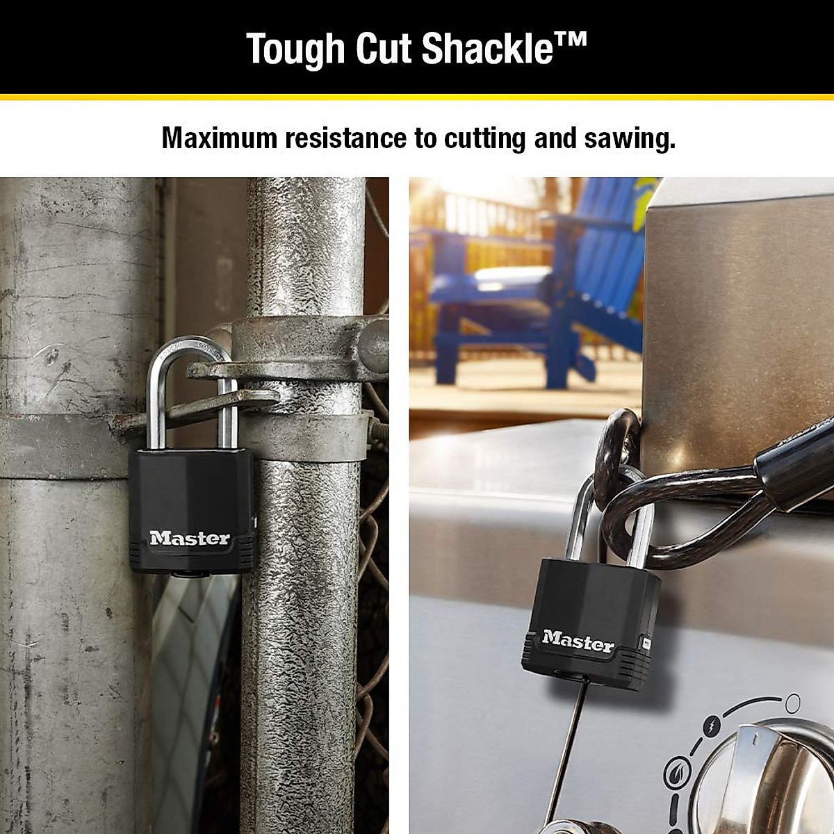 Master Lock 1-7/8 in. H x 1-3/16 in. W x 1-3/4 in. L Vinyl Covered Dual Ball Bearing Locking Padlock