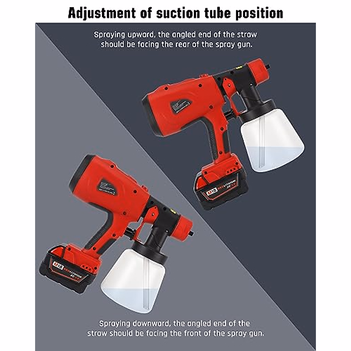 Cordless Paint Sprayer for Milwaukee M18 18v Battery,HVLP Paint Sprayer Gun for Cabinets Cars Walls Furniture House Painting (Tool Only)