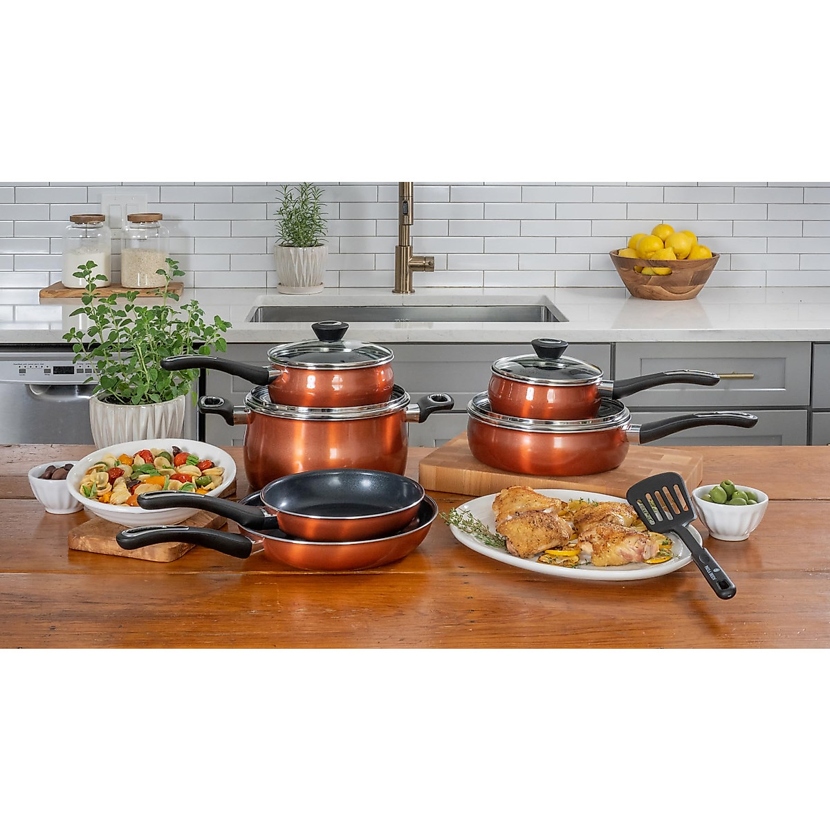 Paula Deen PD12PASSBK 12 Piece Cookware Set Black