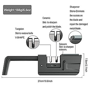 Professional Knife Sharpener ,Kitchen Knife Accessories Chef's sharpener,4-In-1 Portable Knife Sharpener,Knife Sharpening Stone Whetstone Restore And Polish Blades