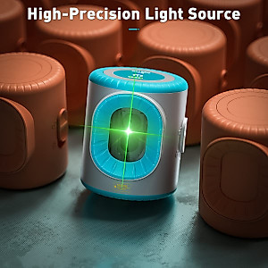 Self-Leveling Laser Level, DECTEAM 98ft/30m Green Cross Line Laser Level with Pulse Mode, Switchable Horizontal/Vertical Lines, Rechargeable Battery, Rubber Anti-slip, 360°Magnetic Base DS011G