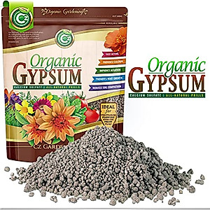 Organic Gypsum - Made in USA - Calcium Sulfate Dihydrate Granules - Garden Soil Amendment Fertilizer for Lawns, Plants, Calcium & Sulfur Additive. Cures Blossom End Rot in Tomatoes & Peppers