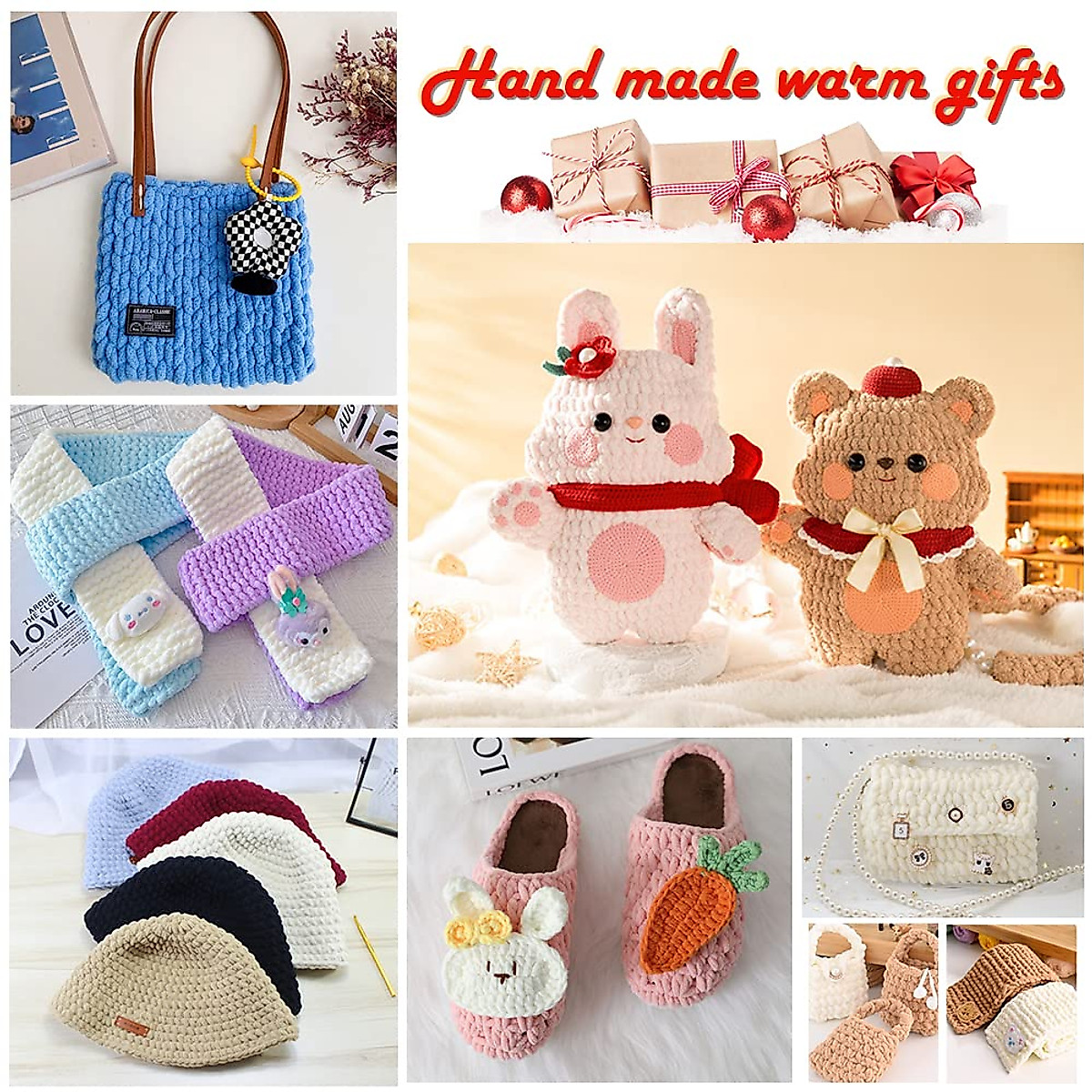 2 Balls Soft Chenille Yarn Velvet Yarn for Crocheting,Fluffy Yarn for Knitting and Crochet DIY Craft,Blanket Yarn for Hat Scarf Blanket Slippers