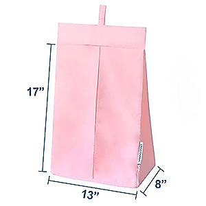 SPRINGSPIRIT Diaper Organizer, Diaper Bag Organizer Hanging Beside Changing Pad Table, Playard or Wall for Diaper Stacker, Pink Diaper Organizer