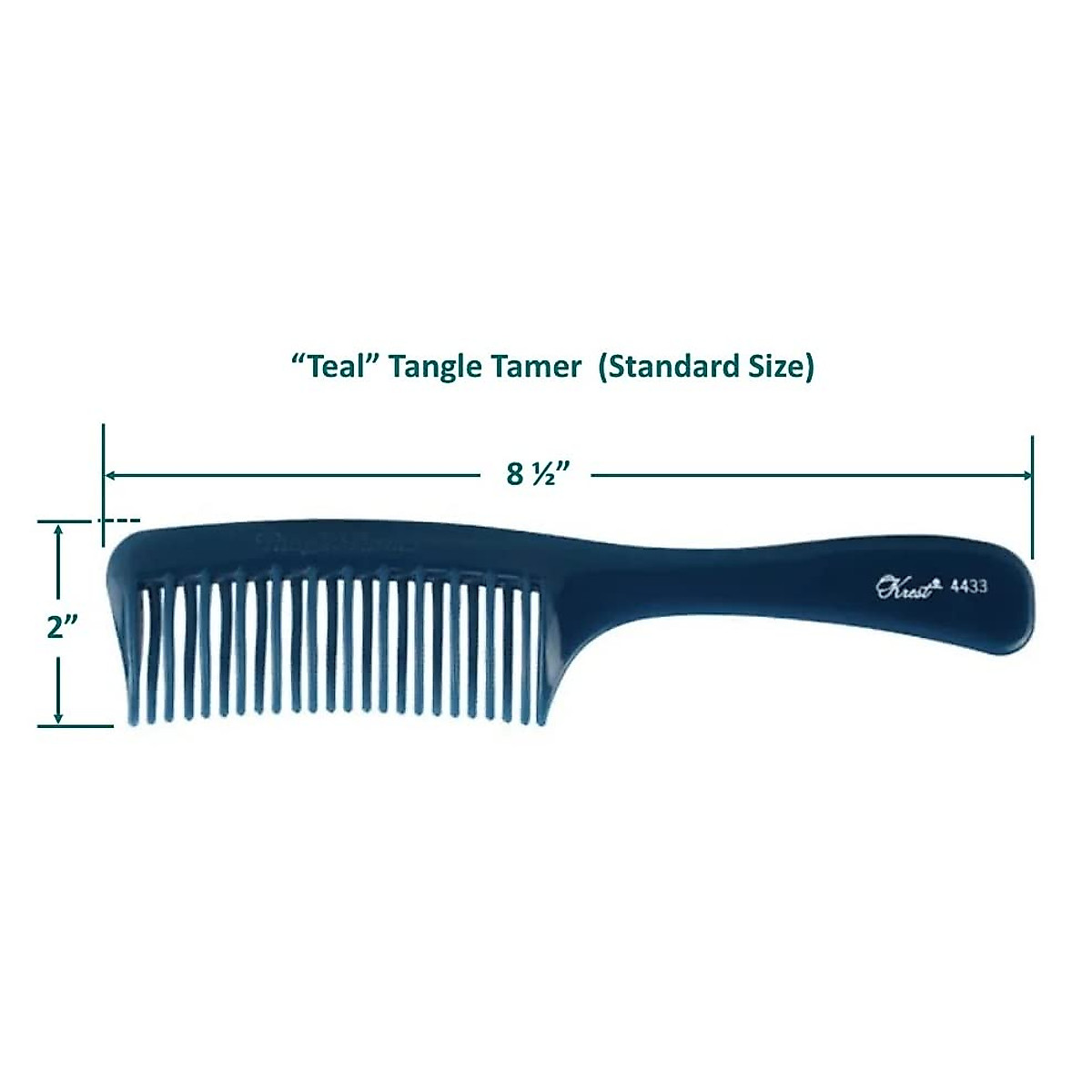 Krest Teal Tangle Tamer Curved Tooth Comb