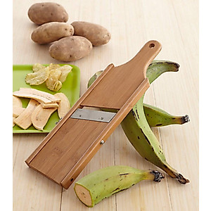 IMUSA USA Wood Plantain Slicer "Mariquitera", 13.8 x 4 x 1 inches