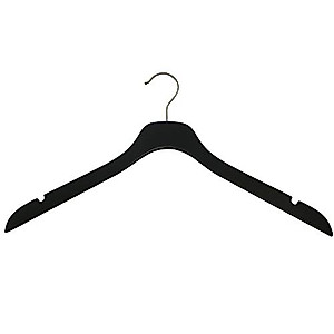 NAHANCO SL7021720 17" Slim Line Space Saving Wooden Shirt/Dress Hanger (Pack of 20), Black