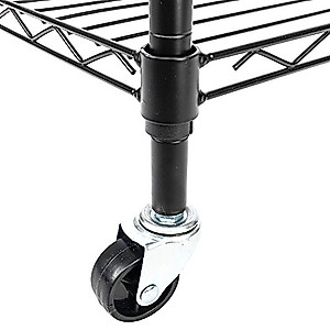 Kcelarec 70 Inches Adjustable, Double Hanging Rod Garment Rolling Closet Organizer Rack,Black