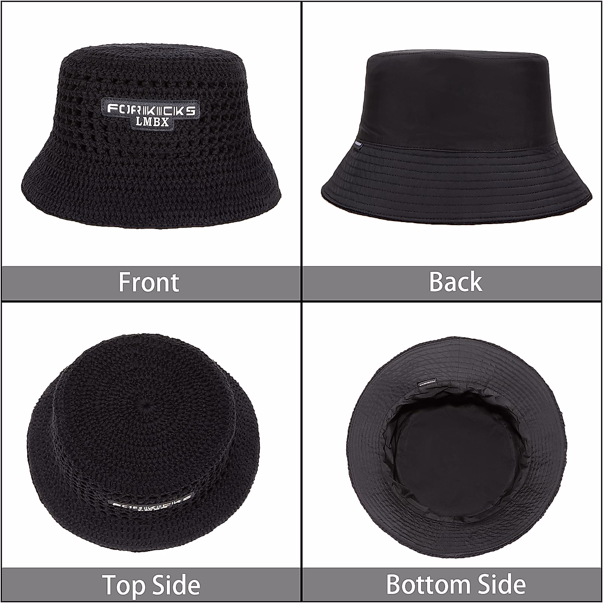 Unisex Crochet Bucket Hat - UPF 50 Sun Protection - Knit Bucket Hat for Men & Women, Reversible, Waterproof & Breathable Orange