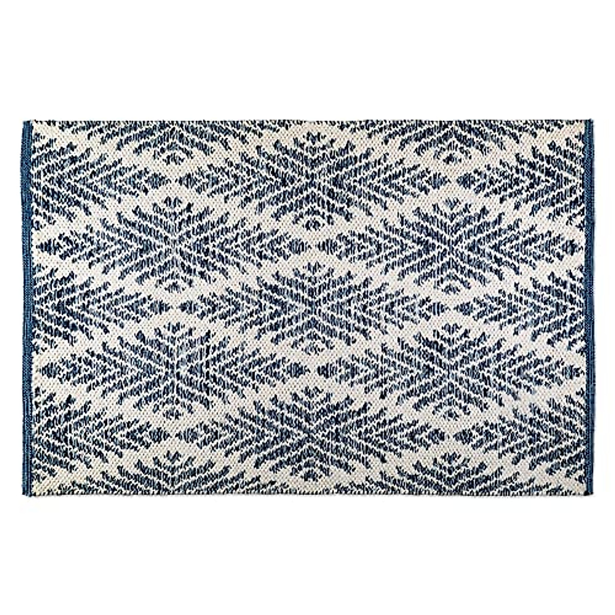DII Woven Rugs Collection Hand-Loomed, 2x3', Navy Blue Diamond