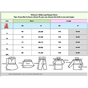 aromm Women's high Waisted Pants Wide Leg Long Palazzo Trousers Orange,XL