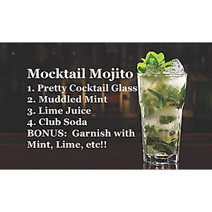 Easy Order Mocktail Cards, 20 Count Variety Pack - Hand to Bartender Or Server to Get Exactly What You Want - Mocktail Recipe Book for Dry January (Mocktail Variety Pack)