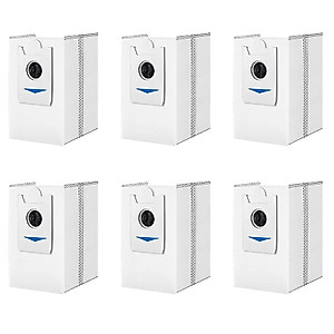 6 Pcs Replacement Dust Bags for ECOVACS DEEBOT X2 Omni / X2 / X2 Pro / DEX86/ X5 Pro/X5 Omni Vacuum Cleaner Bag Spare Parts, 3L Large Capacity, Part No.DDB030025
