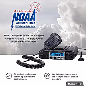 Midland – MXT115 - 15 Watt GMRS MicroMobile Two Way Radio - Off Roading Outdoor RZR Farm, Trails Radio - 8 Repeater Channels Extended Range - External Magnetic Mount Antenna - NOAA Weather Alerts