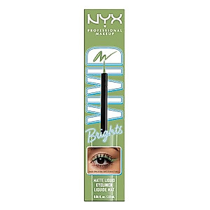 NYX PROFESSIONAL MAKEUP Vivid Brights Liquid Liner, Smear-Resistant Eyeliner with Precise Tip - Ghosted Green