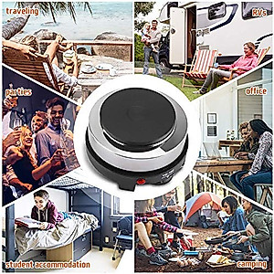 Electric Stove Burners, Mini Hot Plate, 110V Hot Plates for Cooking, Multifunctional Countertop Burner for Cooking 500W Electric Mini Stove Hot Plate Home Heater for Kitchen Camping (US Plug )