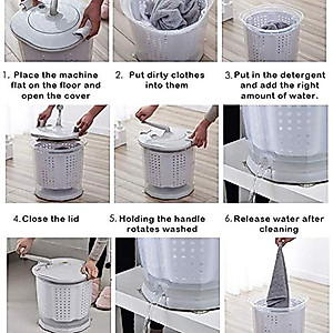 Manual Washing Machine，Portable Washer Mini Manual Machine All in Counter Top Washer for Camping, Apartments,