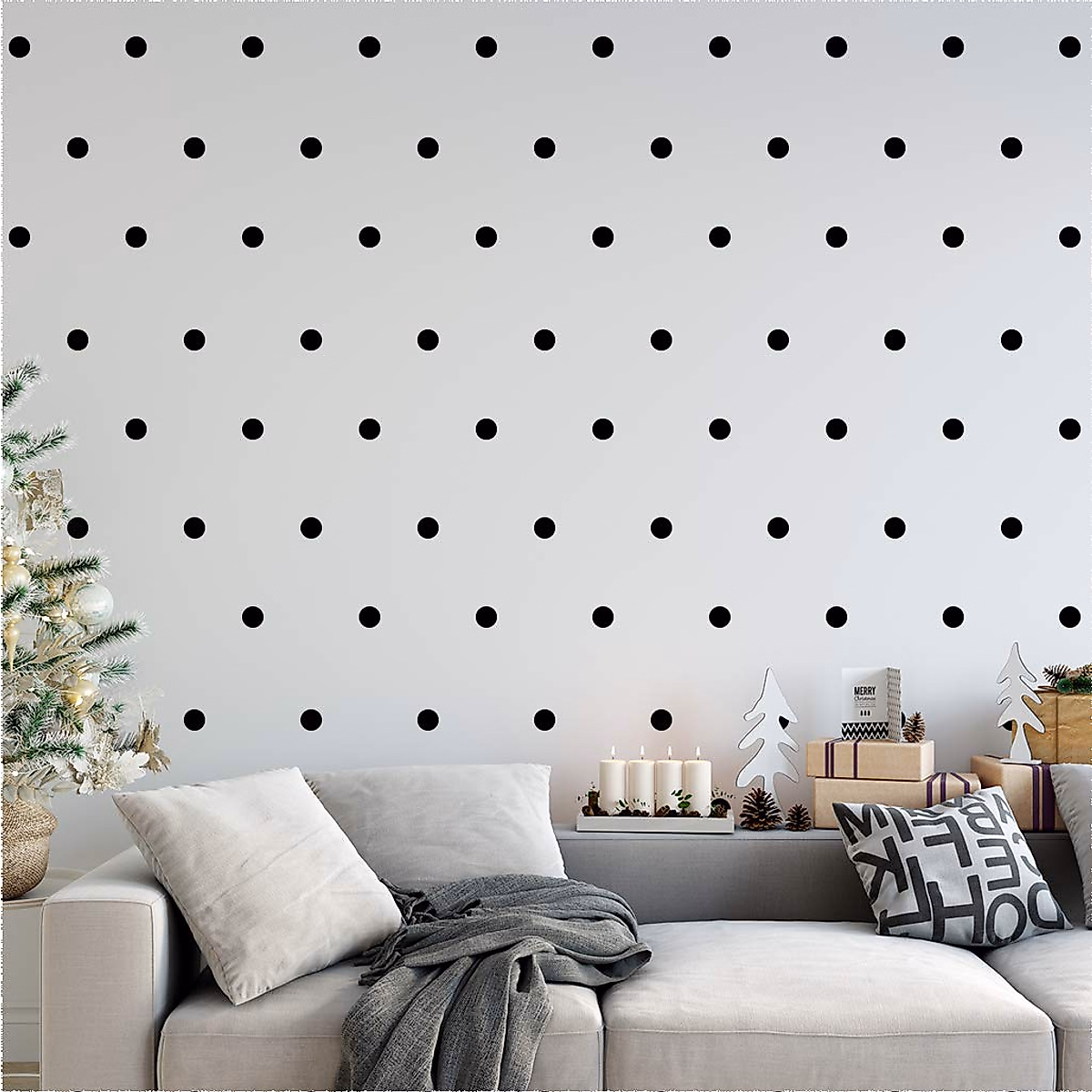 StickerDeen | Polka Dot Circles Round Shape Style Decoration Removable Wall Art Vinyl Decal Stickers | (Pack of 112) (Black)